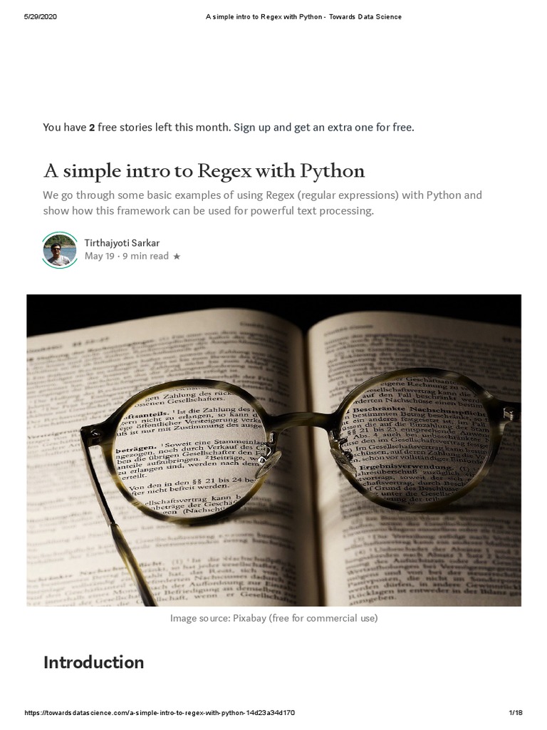 A Simple Intro To Regex With Python: You Have 2 Free Stories Left This ...
