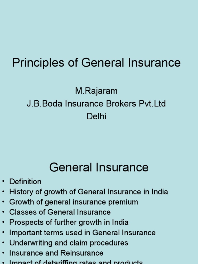 General Insurance PPT | PDF | Insurance | Liability Insurance
