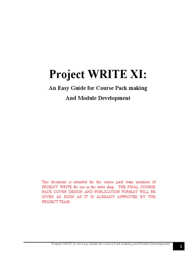 Course-Pack-Template For The Writers | PDF | Abstraction | Concept