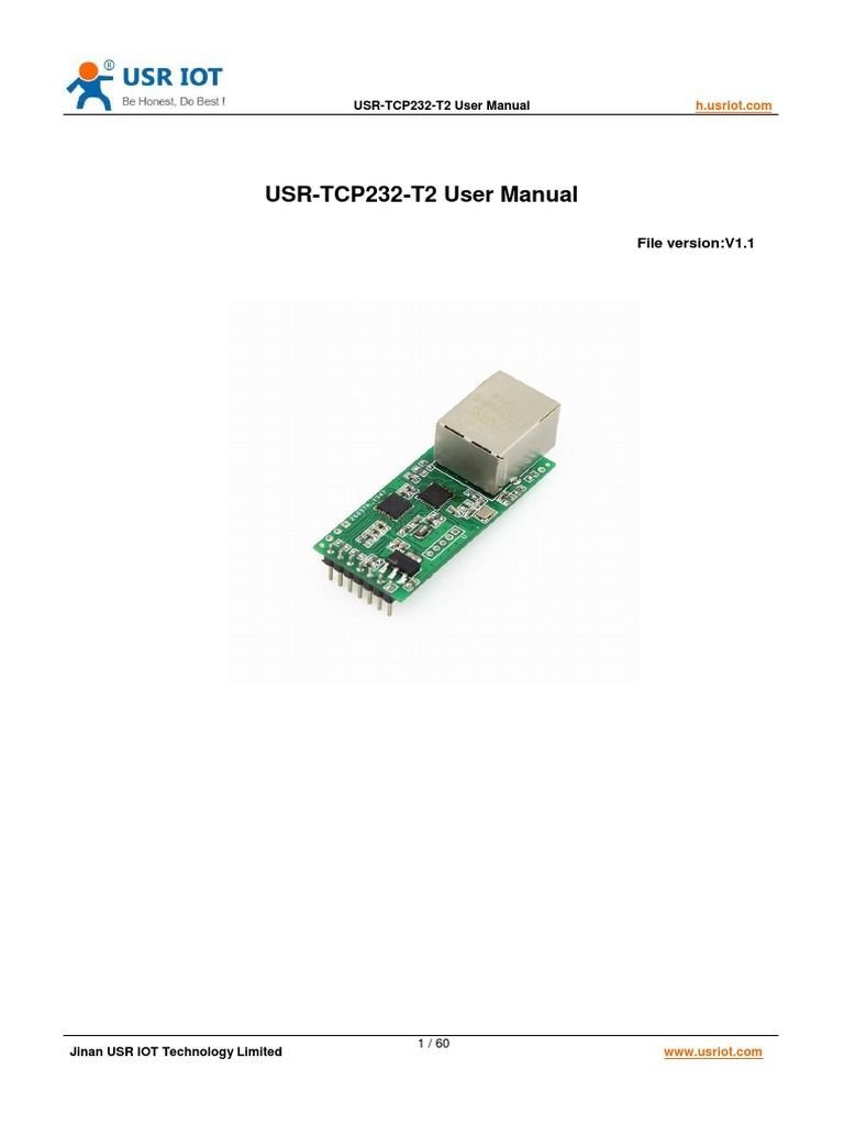 USR TCP232 T2 User Manual V1.1 | Download Free PDF | Port (Computer Networking) | Transmission ...