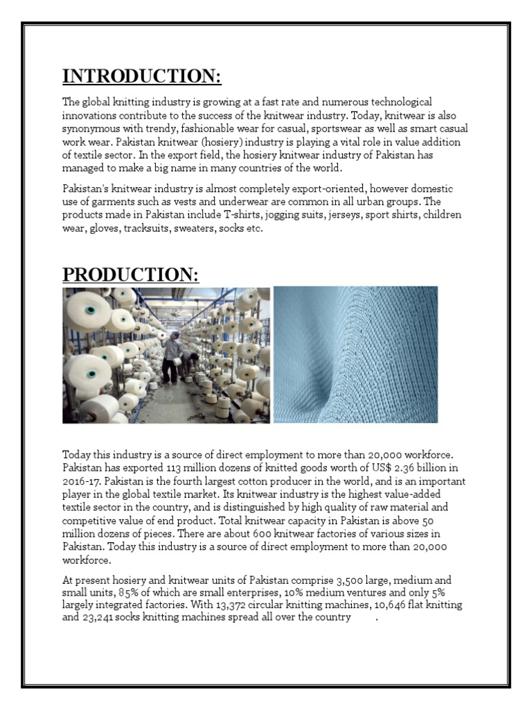 Report On Knitwear | PDF | Economies | Clothing