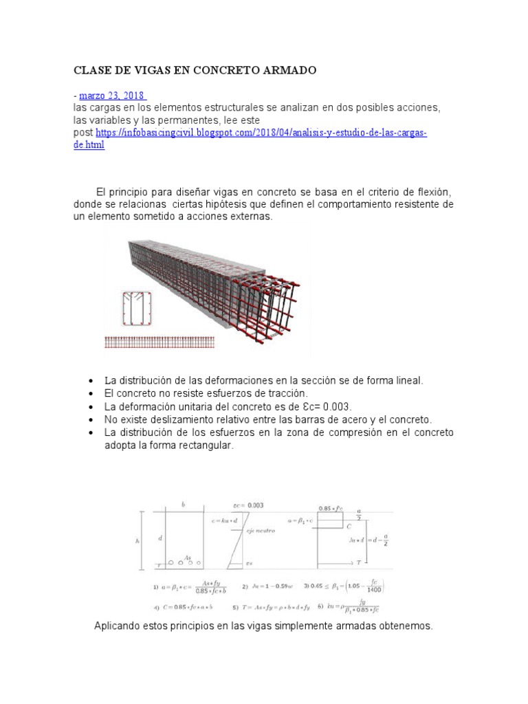 Clase de Vigas en Concreto Armado | PDF | Concreto reforzado | Braguero