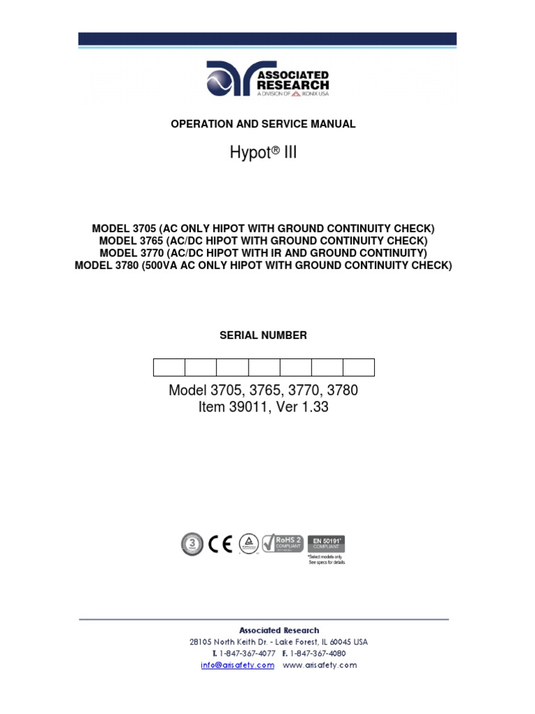 Hypot III 3700 Man | PDF | Root Mean Square | Alternating Current