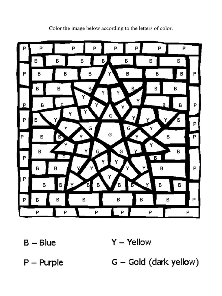 Color The Image Below According To The Letters of Color | PDF