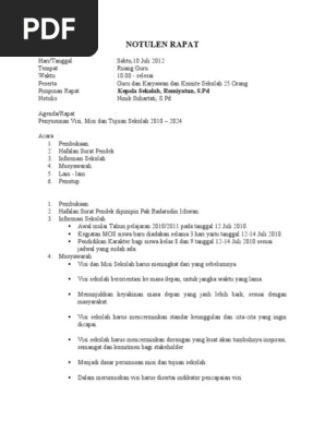 contoh notulen visi misi - Frank Campbell