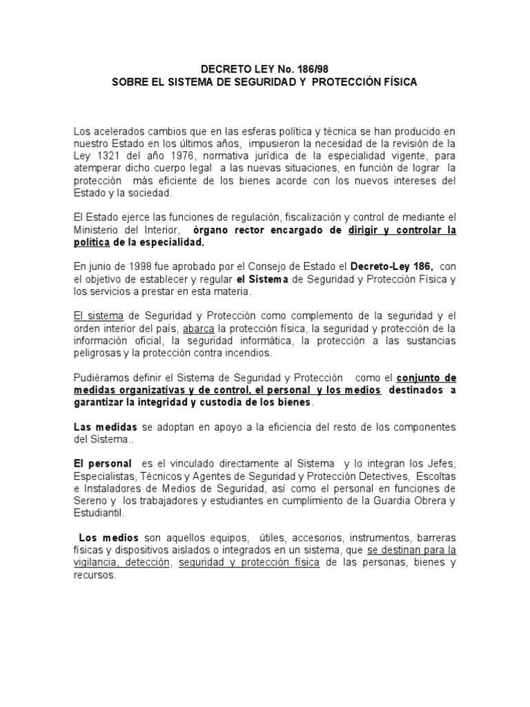 Decreto Ley 186 | PDF | La seguridad informática | Seguridad