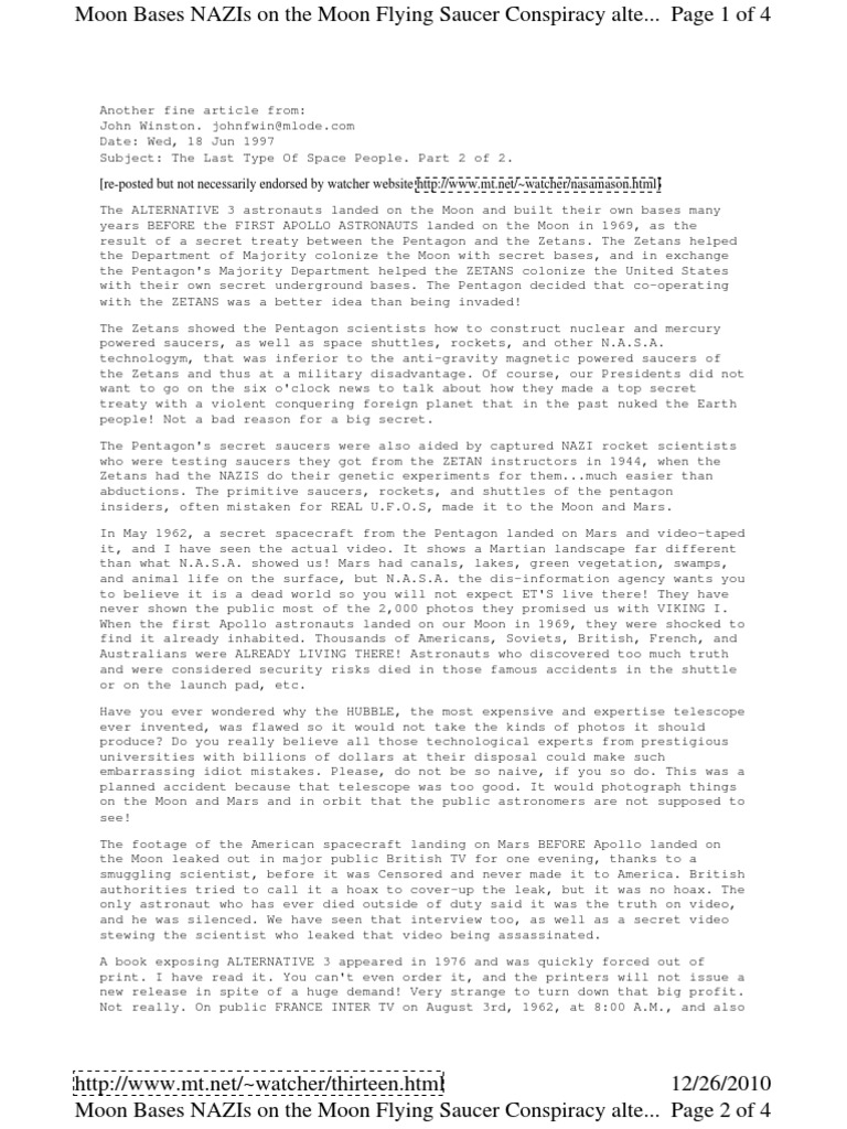 Nazi Moon Base | PDF | Mars | Extraterrestrial Life