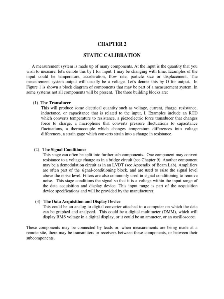 Static Calibration | PDF | Calibration | Analog To Digital Converter