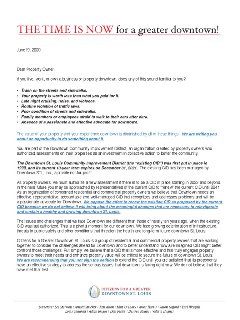 Property Owners Letter Final | PDF | Property | Policy