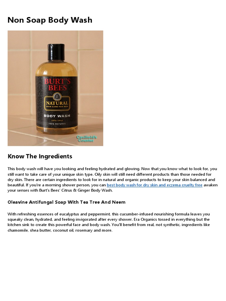 Non Soap Body Wash: Know The Ingredients | PDF | Nature