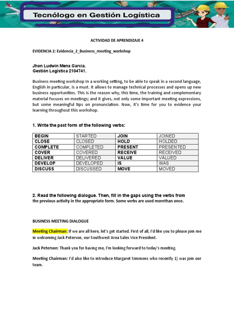 Business Meeting Workshop Activities | PDF | Sales | Customer