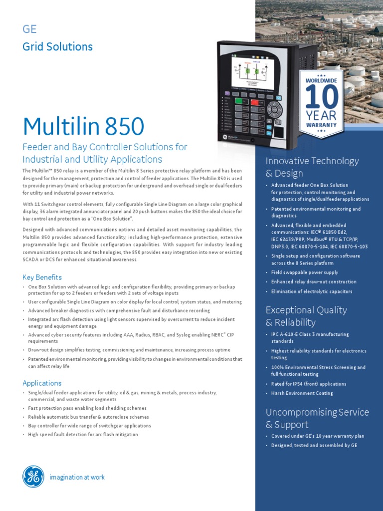 Multilin 850: Grid Solutions | PDF | Scada | Relay