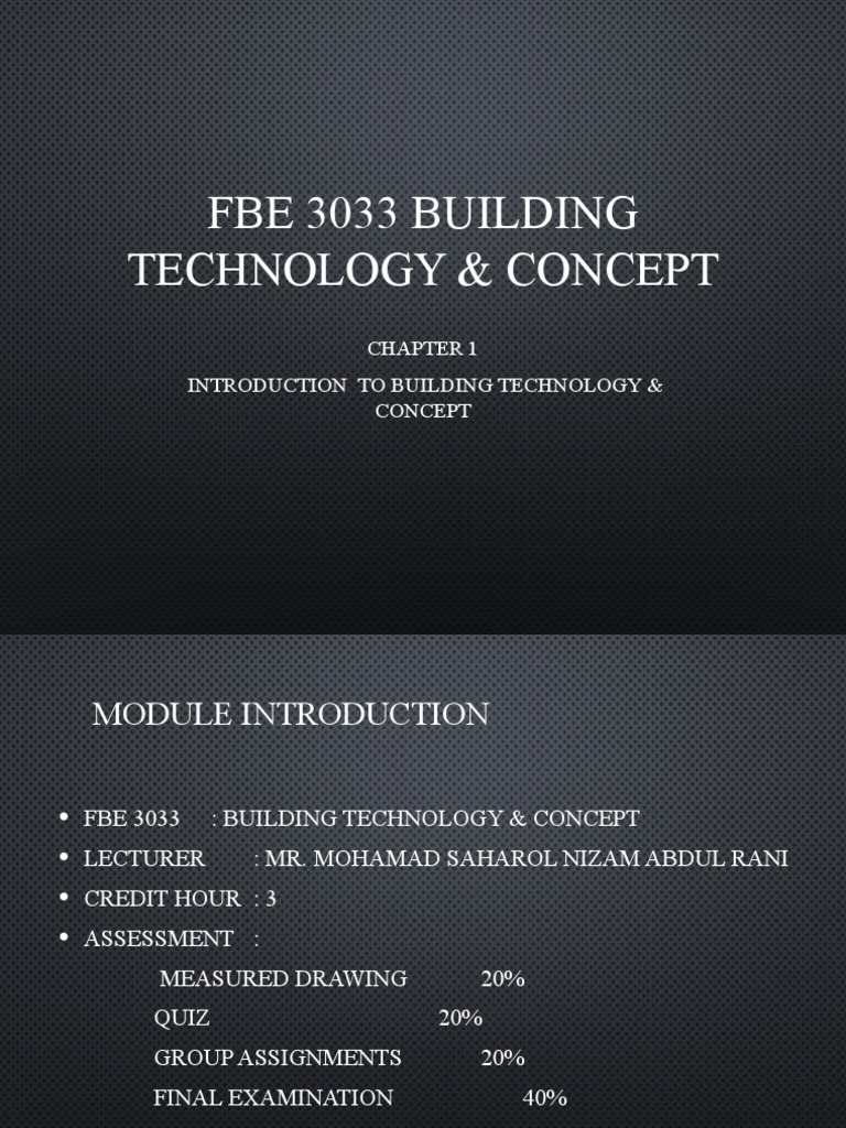 Chapter 1 - Introduction To Building Technology | PDF | Design ...