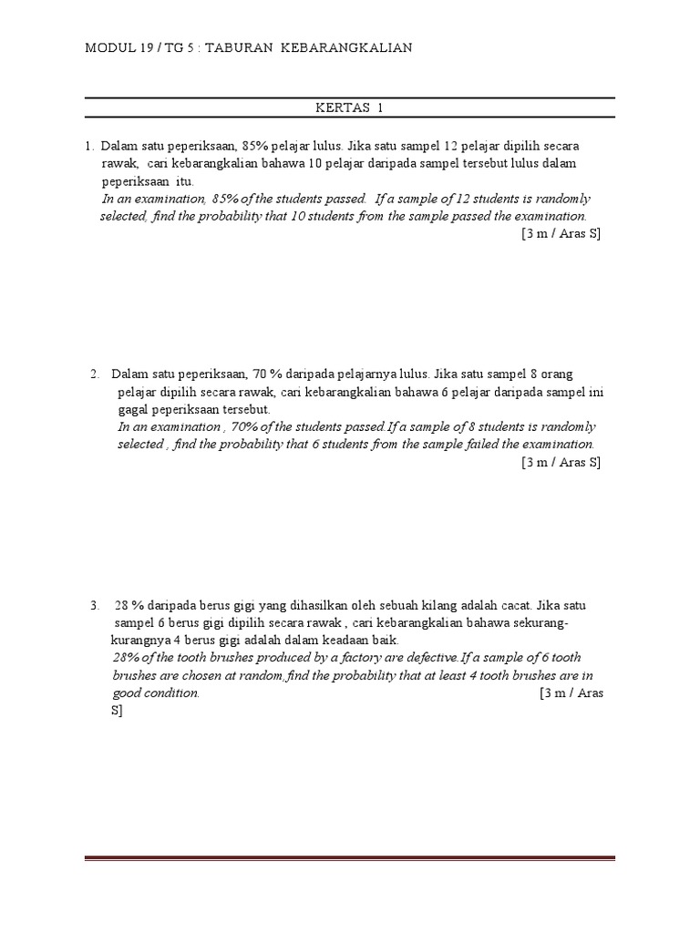 Modul 19 Taburan Kebarangkalian | PDF | Standard Score | Normal Distribution