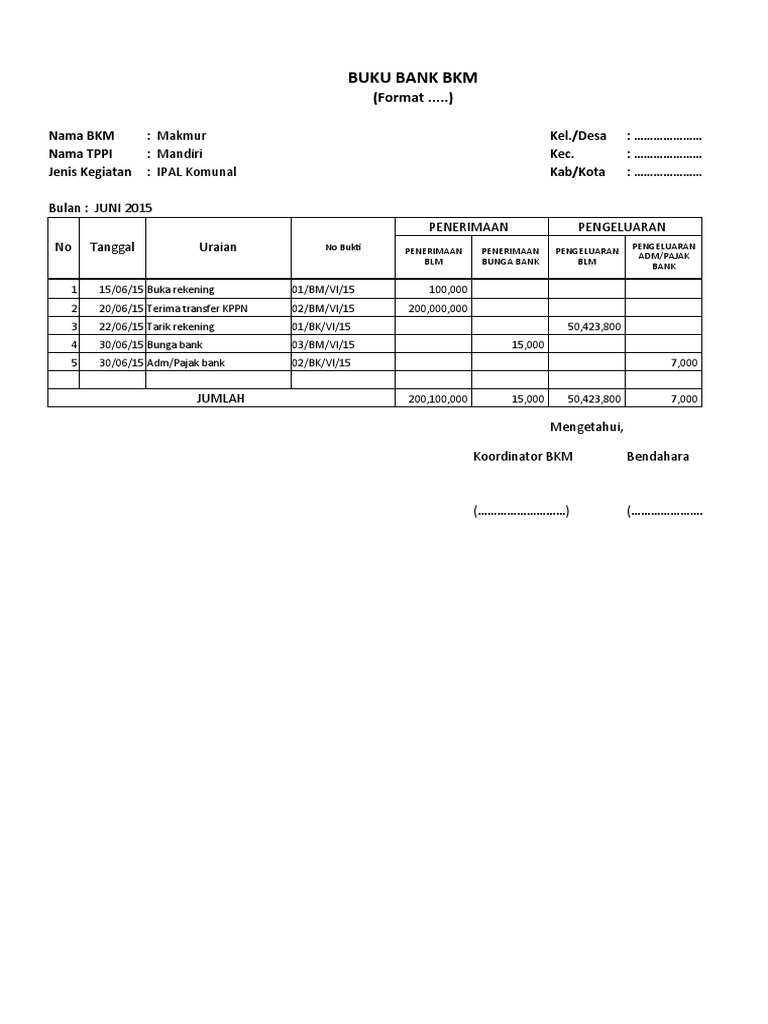 Administrasi BKM | PDF