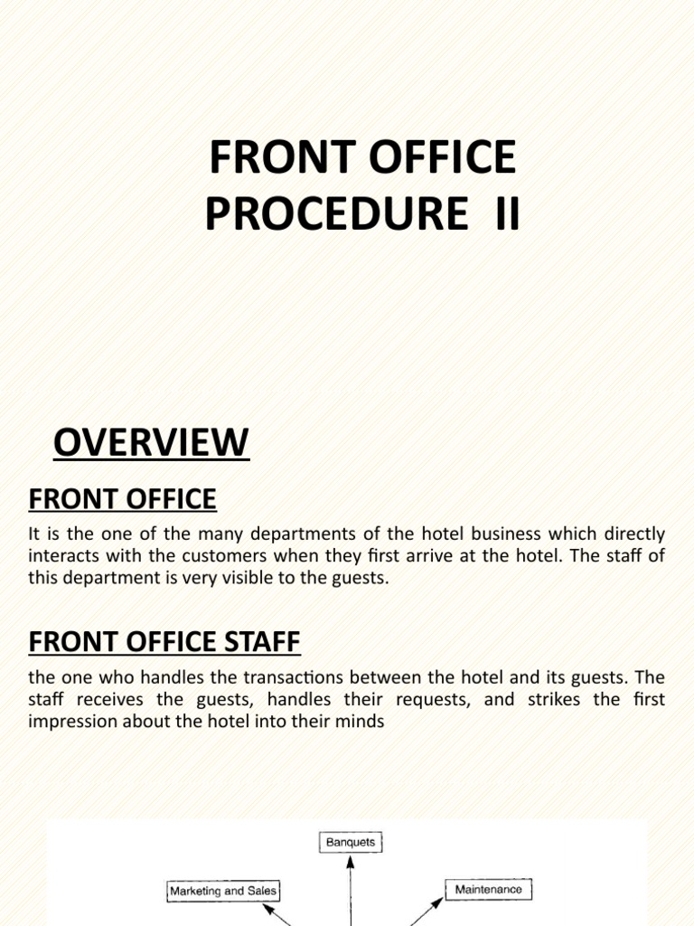 Front Office Procedure Ii | PDF | Audit | Point Of Sale