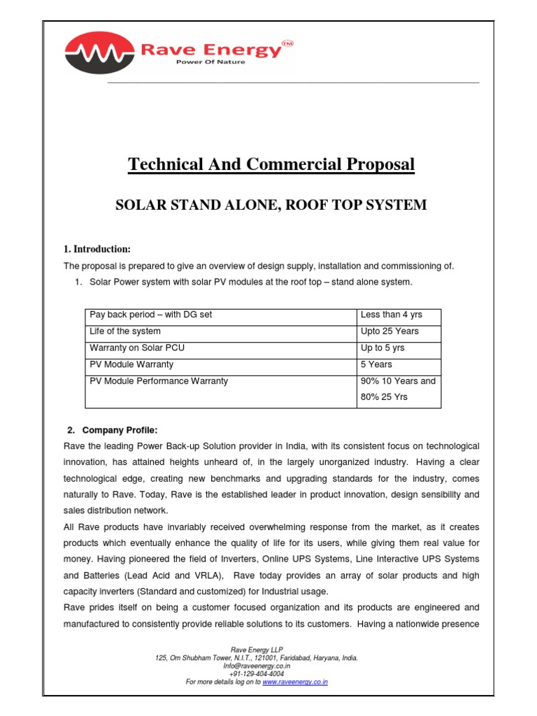 Proposal of Solar Power | PDF | Solar Power | Photovoltaics