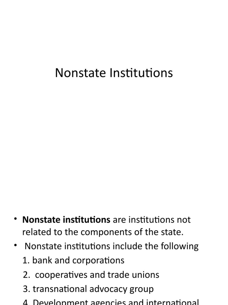 Nonstate Institutions | PDF | Securities (Finance) | Banks