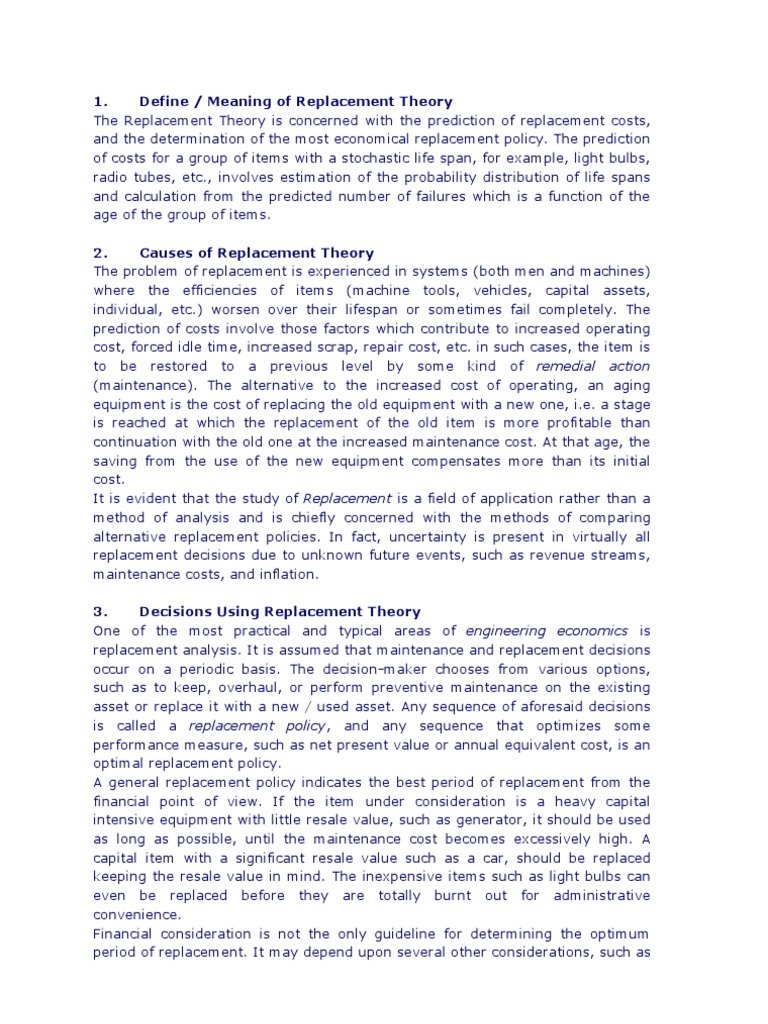 Replacement Theory | PDF | Economies | Economics