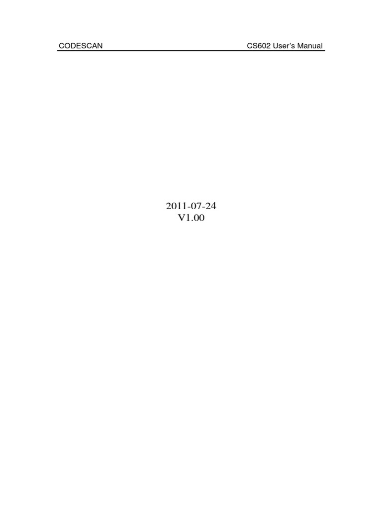 CODESCAN CS602 User Manual Guide | PDF | Menu (Computing ...