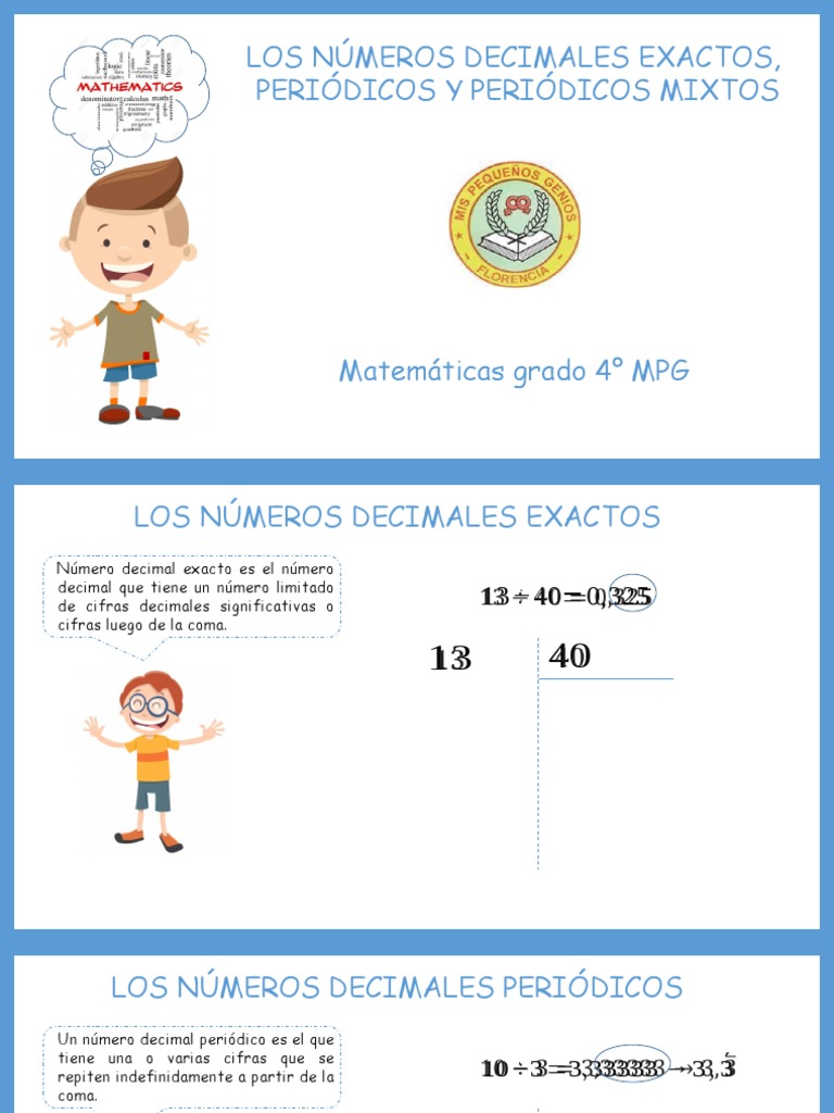 Los Números Decimales Periódicos y Mixtos | PDF