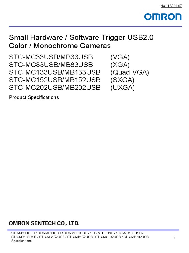 11S021 STC-MC MBxxUSB Series Specification en | PDF | Charge Coupled ...
