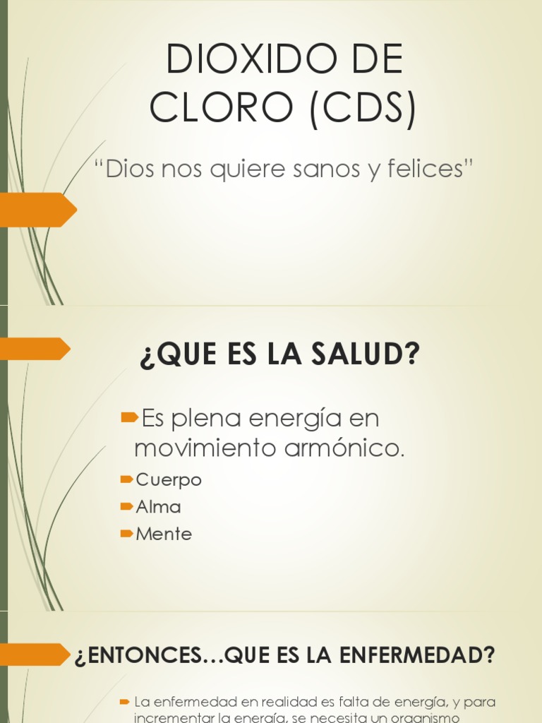 Dioxido de Cloro (CDS) Presentacion | PDF | Cloro | Agua