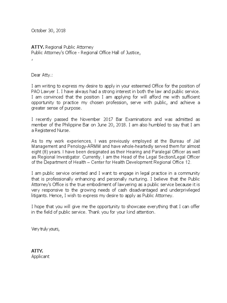 Application Letter Pao | PDF