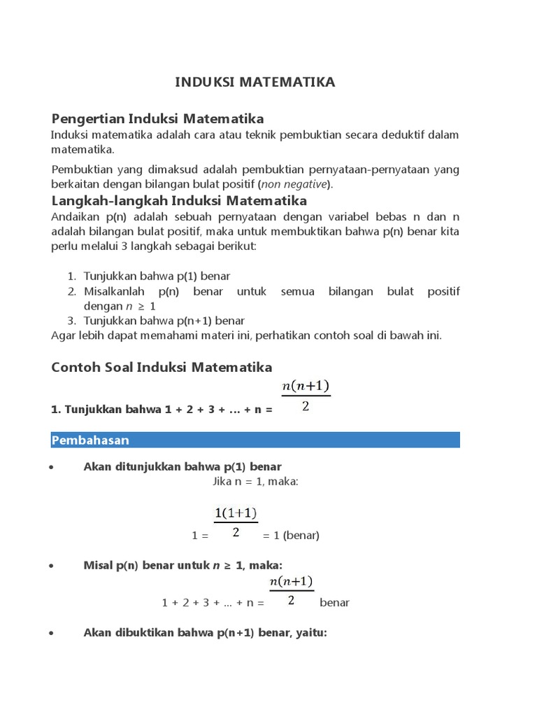 Langkah-langkah Induksi Matematika | PDF