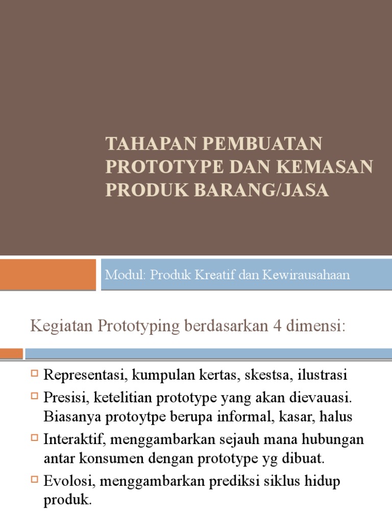 Materi 1-5 - Tahapan Pembuatan Prototype Dan Kemasan Produk Barang | PDF