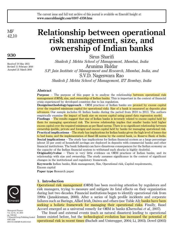 Operation Risk Management PDF | PDF | Basel Iii | Operational Risk