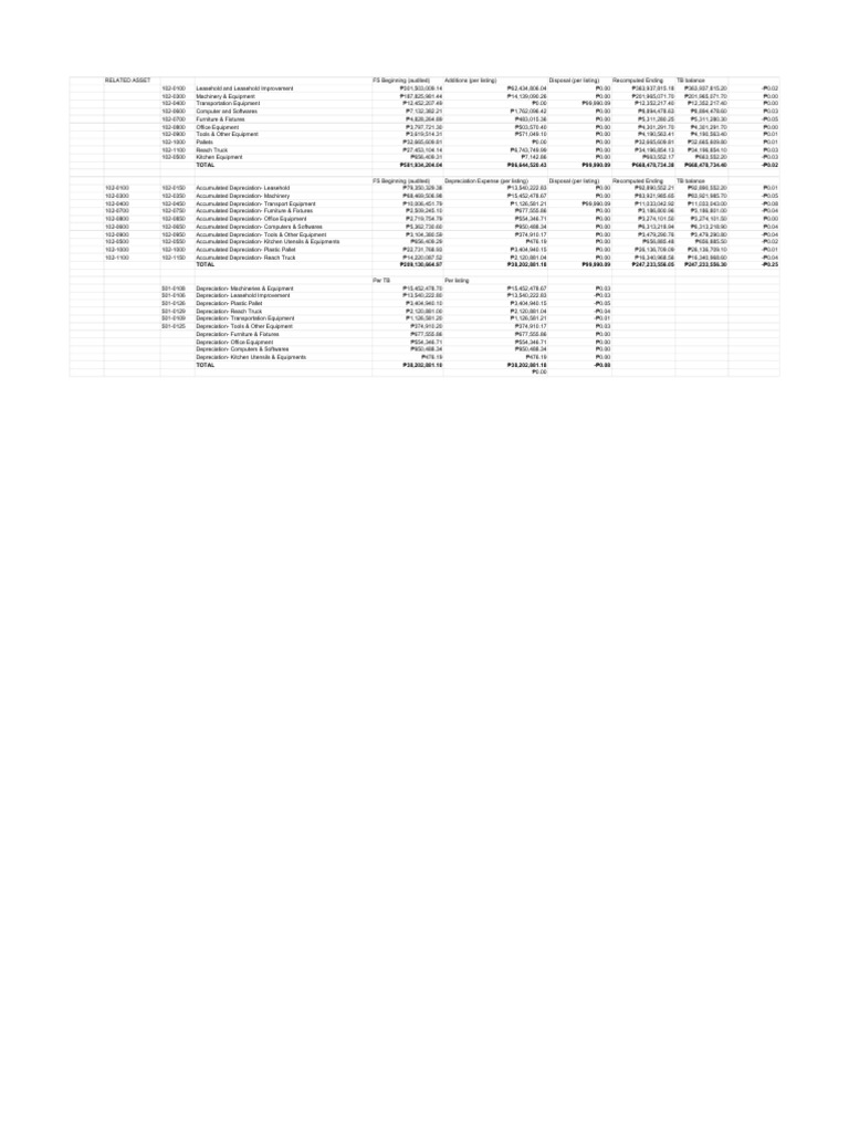 PPE Lapsing Schedule Overview | PDF | Depreciation | Accounting