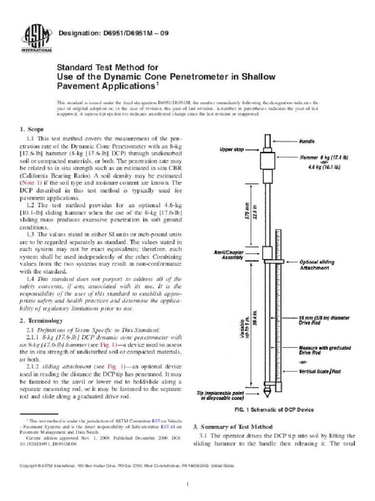 Astm D6951.D6951M-09 PDF | PDF