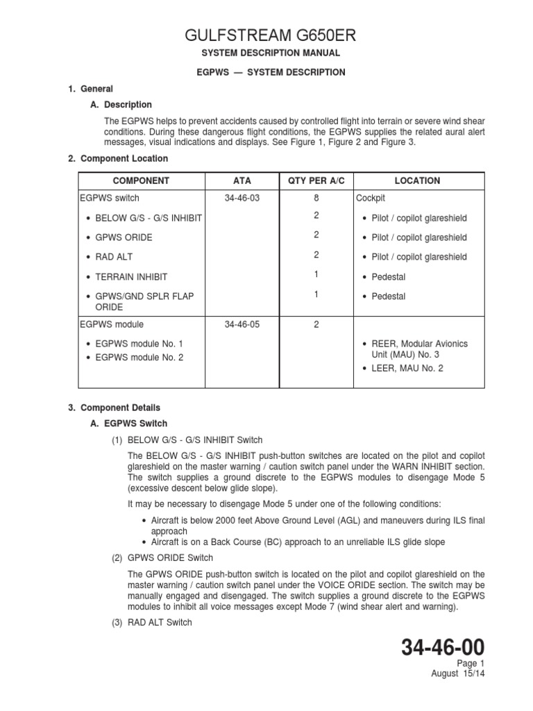 Gulfstream G650Er: System Description Manual | PDF | Wound | Aviation