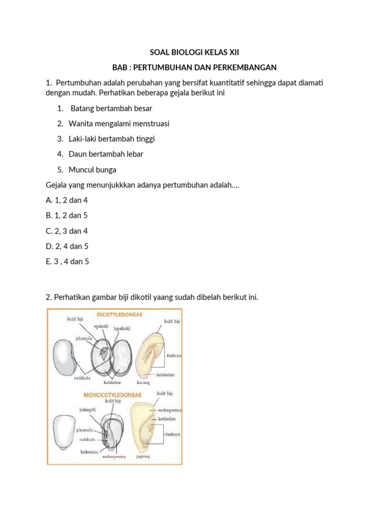 Soal Biologi Kelas Xii | PDF | Kesehatan Holistik | Sains & Matematika