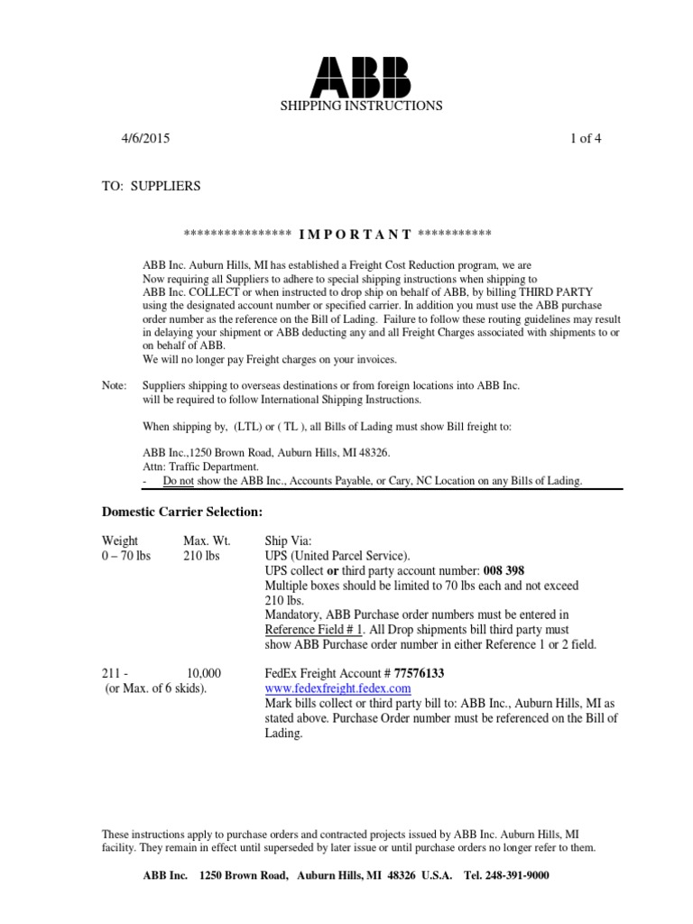 Shipping Instructions PDF | PDF | Cargo | Trade