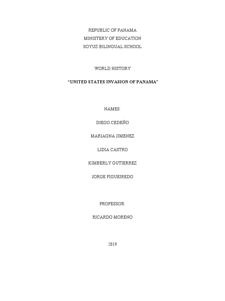 Reasons for the US Invasion of Panama | PDF | Panama | International ...