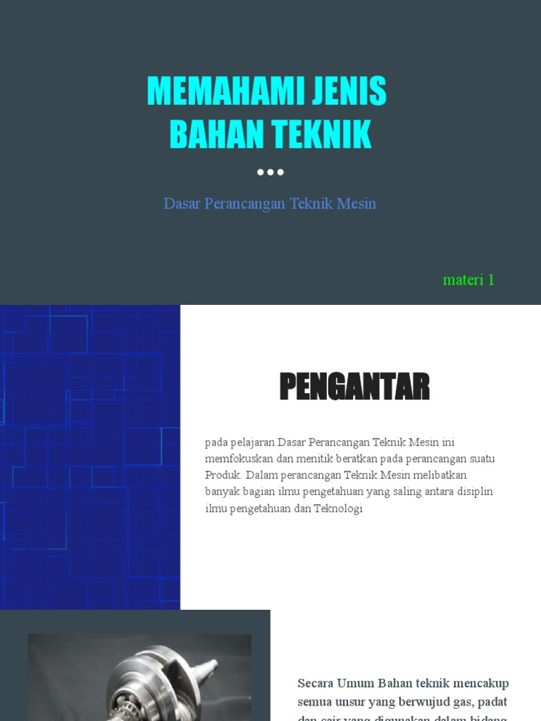 Jenis Bahan Teknik dalam Perancangan Mesin | PDF