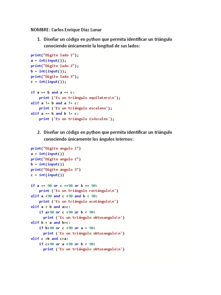 Trabajo de Logica y Algoritmia Python | PDF | Geometría Convexa | Triángulo