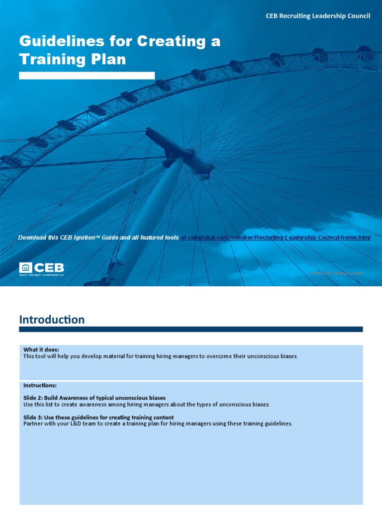 CEB Guidelines For Creating A Training Plan | PDF | Bias | Psychology