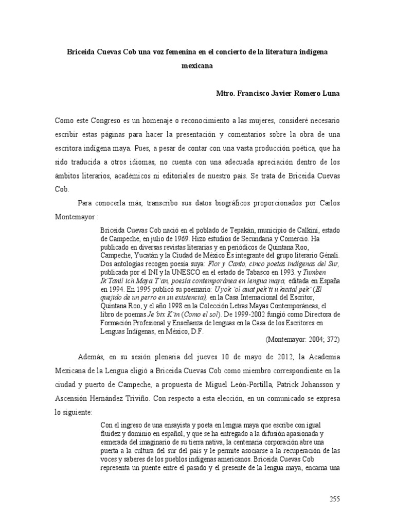 Briceida Cuevas, Voz Femenina | PDF | Poesía | México