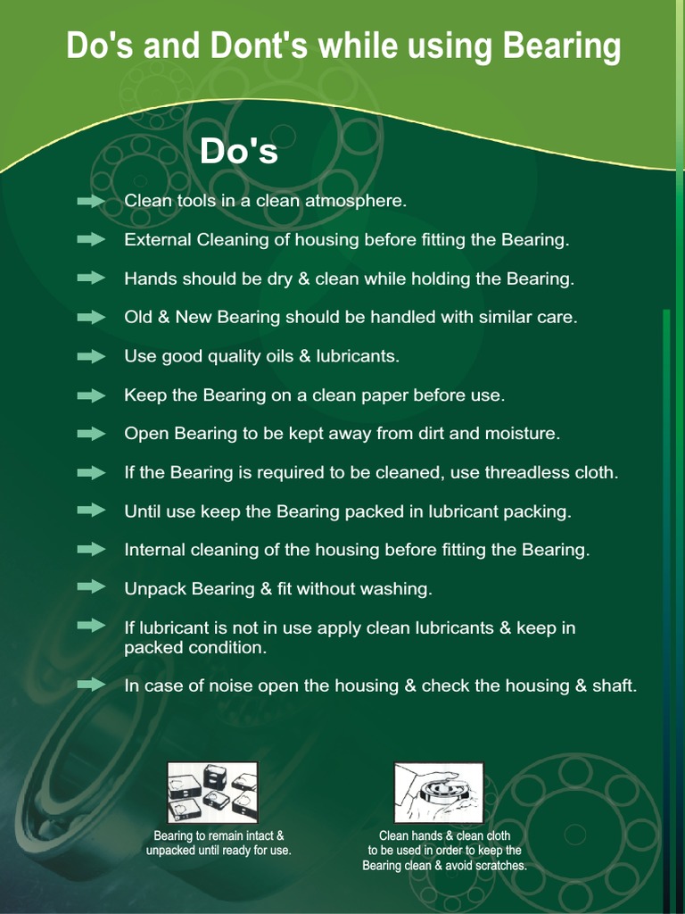 Bearing Handling-Do's & Don'ts | PDF