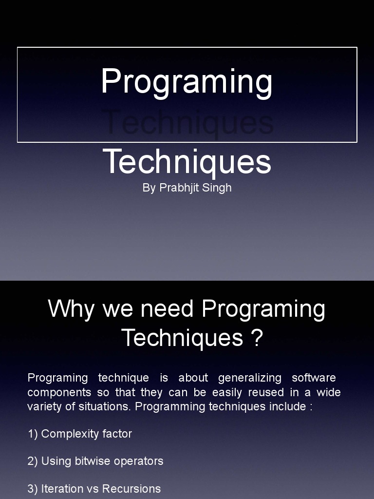 Programming Techniques: Arrays & Bitwise Operations | PDF | Array Data ...