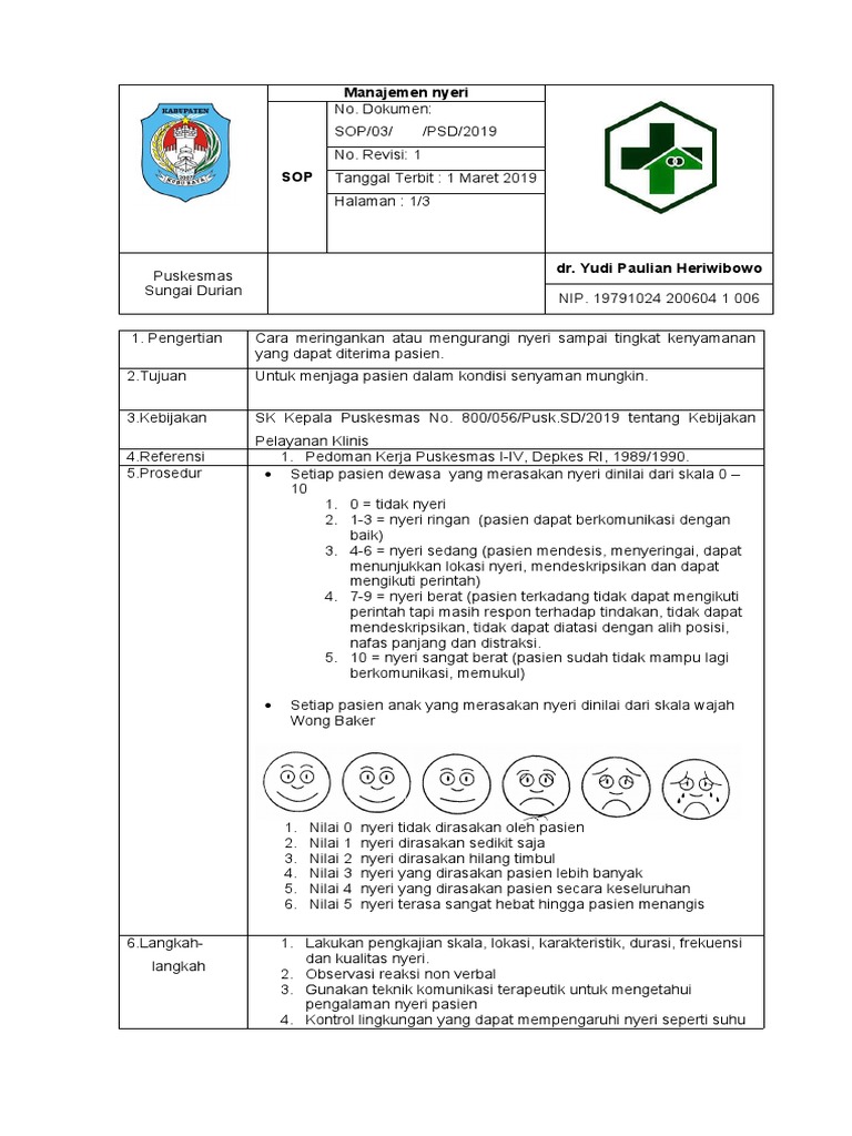Sop Manajemen Nyeri | PDF