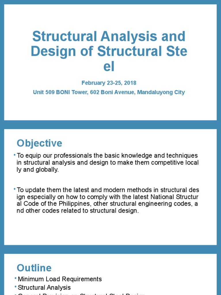 0 Seminar Overview (Steel Based) | PDF | Structural Load | Structural ...