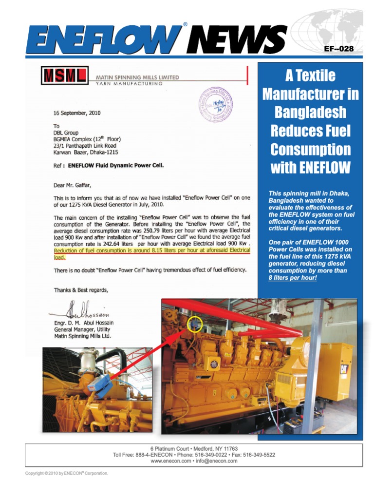 EF-028-Textile Manufacturer Reduces Fuel Consumption With ENEFLOW | PDF ...