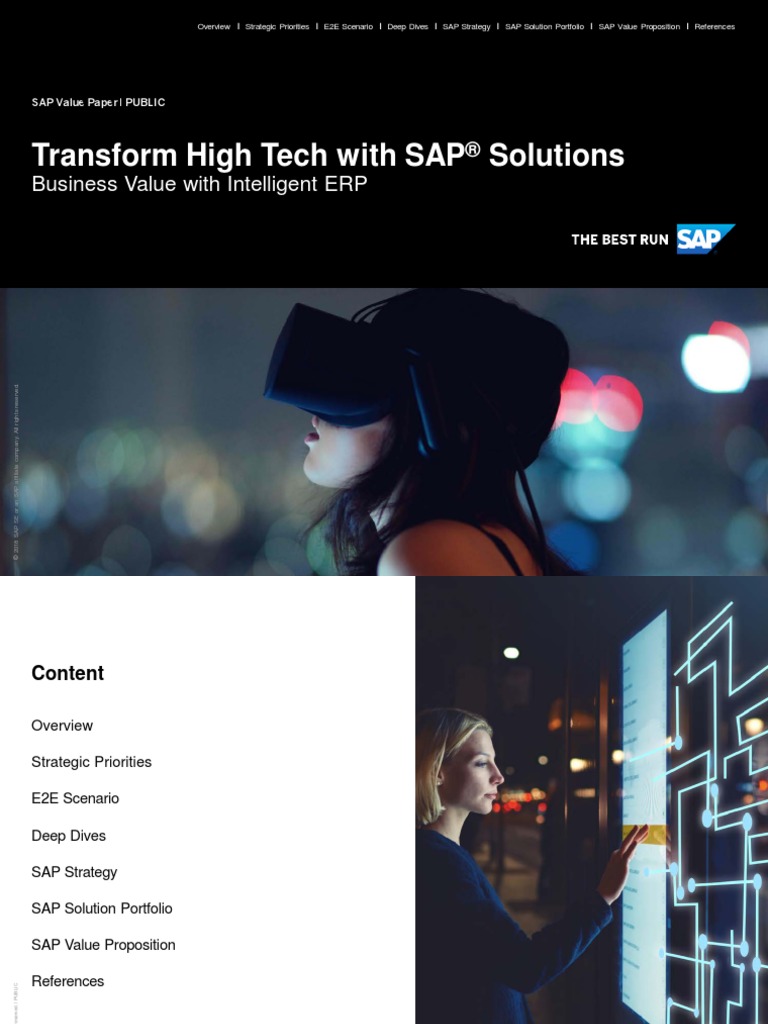 Transform High Tech With SAP Solutions: Business Value With Intelligent ...