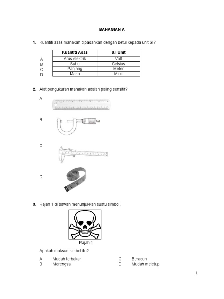 Sains Ting 1 Pat 2019-Part A | PDF