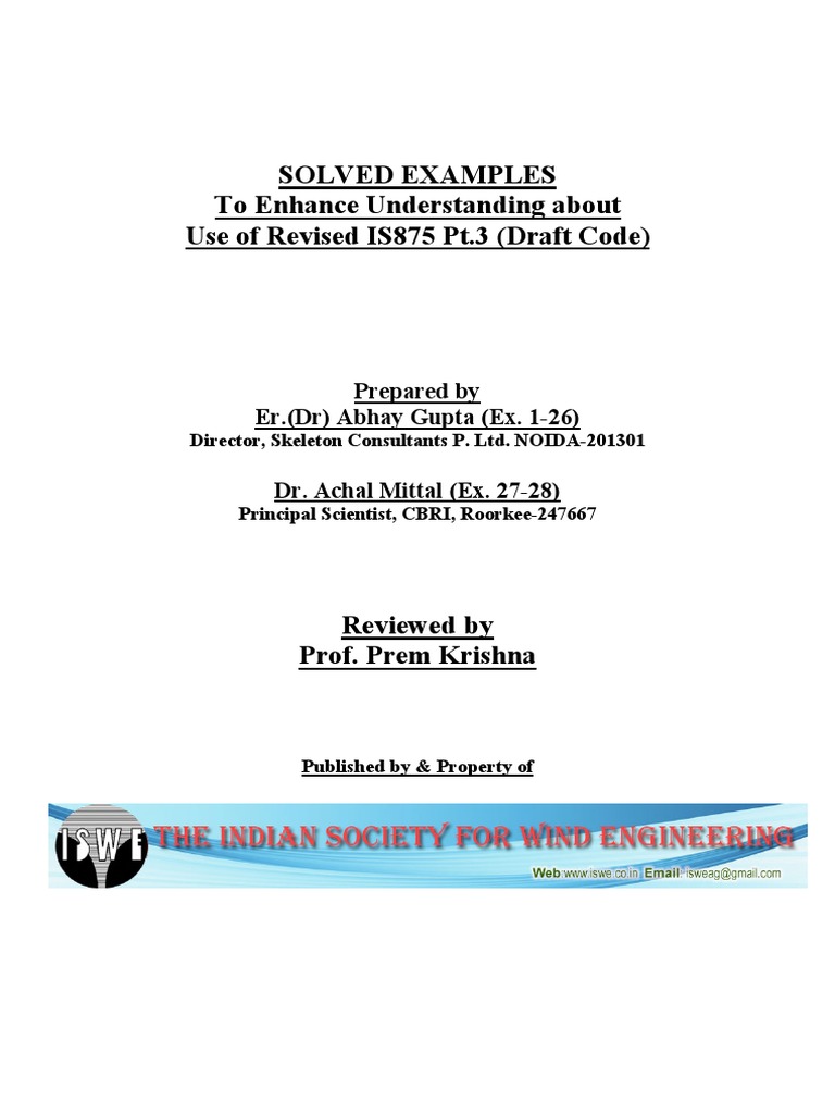 Wind Load Calculations per IS 875 Part 3 | PDF | Wound | Wind Speed