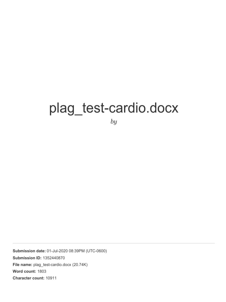 Plag Test-Cardio PDF | PDF | Clinical Medicine | Medicine